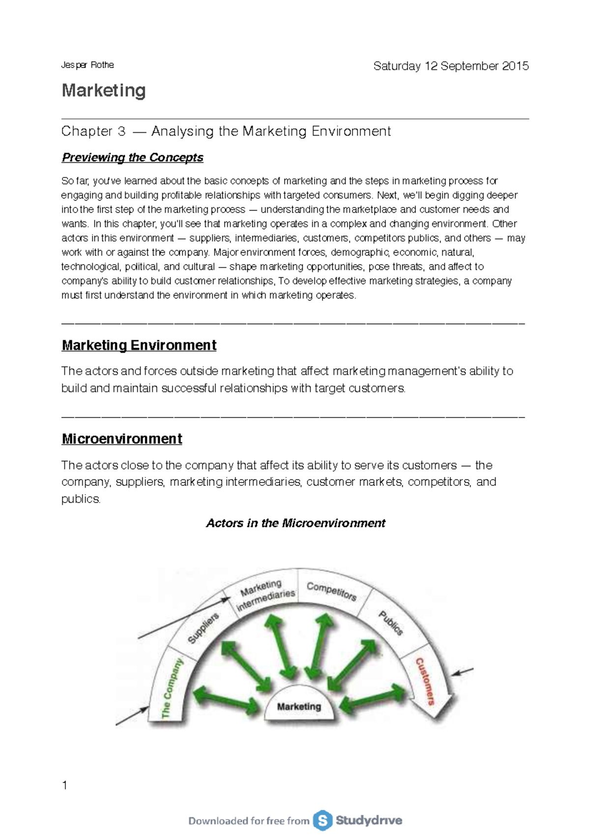 Marketing Chapter 3 - Next, we’ll begin digging deeper into the first ...