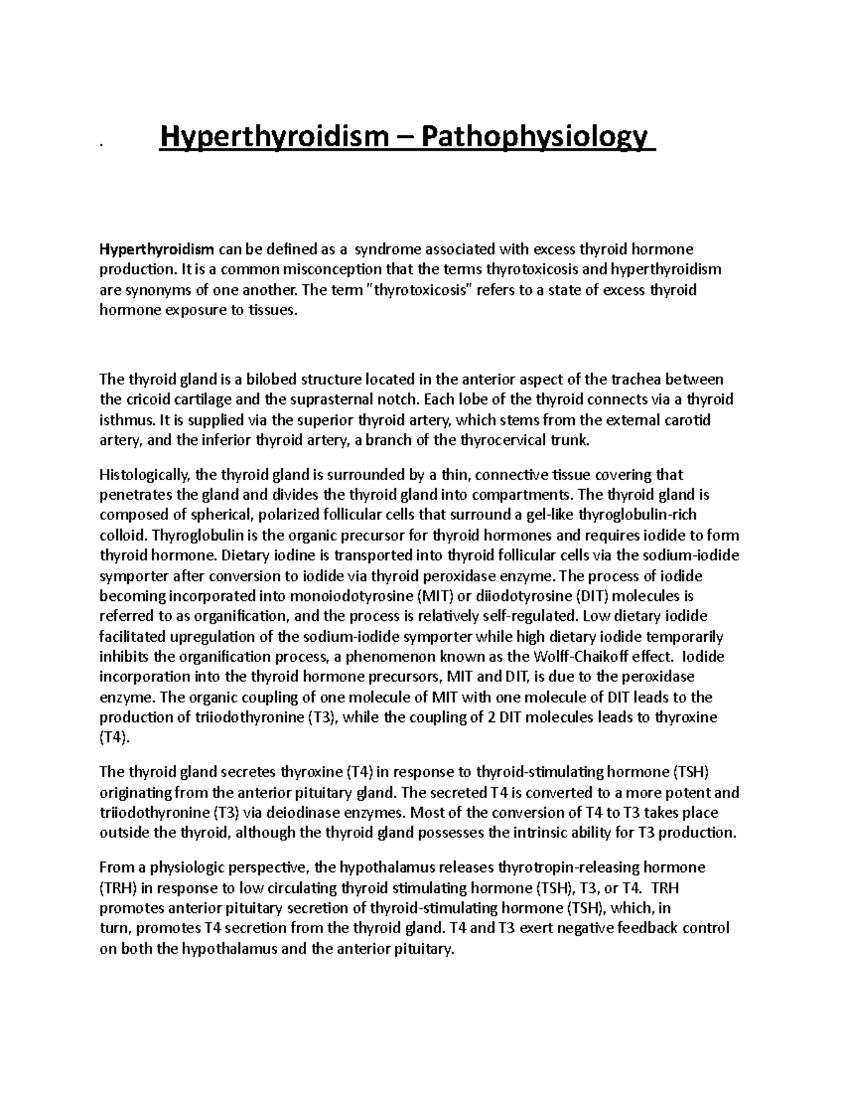 Hyperthyroidism pathophysiology 3 - . Hyperthyroidism – Pathophysiology ...
