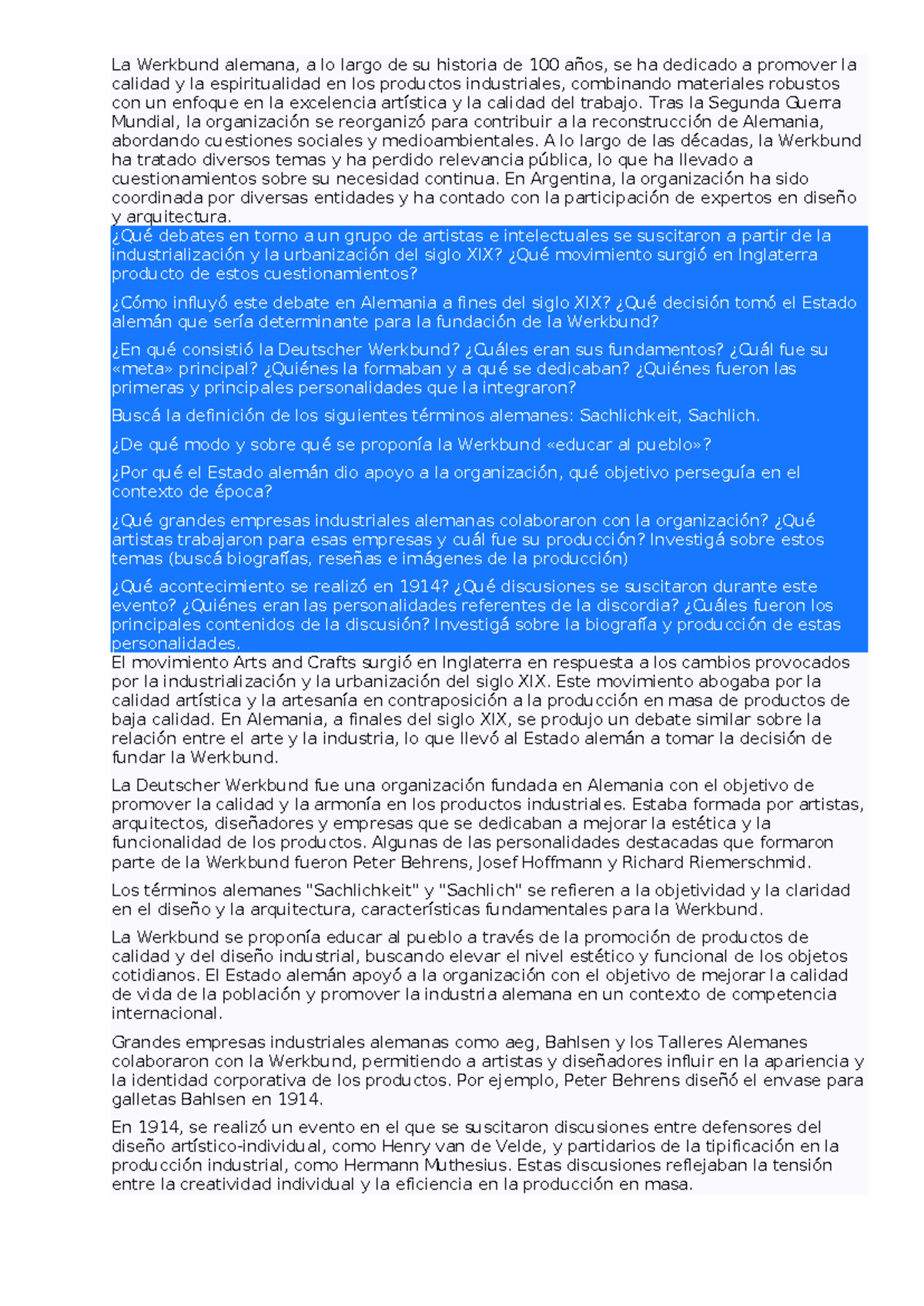 La Werkbund alemana - Un resumen de un poco de todos los textos que vi ...