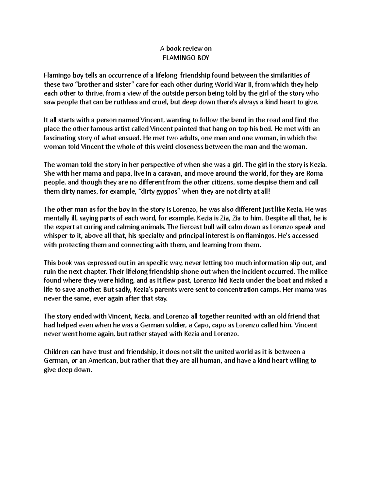 Flamingo boy - none - A book review on FLAMINGO BOY Flamingo boy tells ...