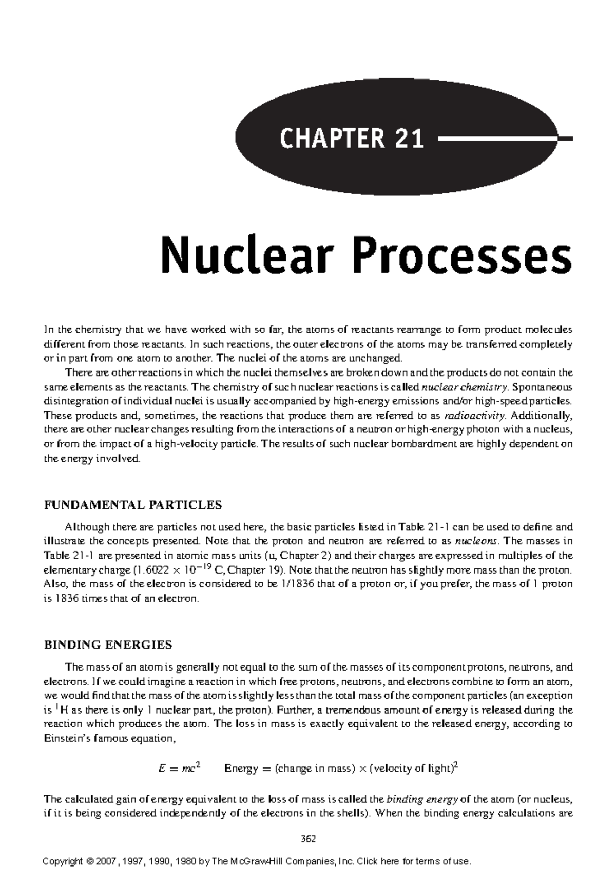 Applied Chemistry 21 - Nuclear Processes - CHAPTER 21 Nuclear Processes ...
