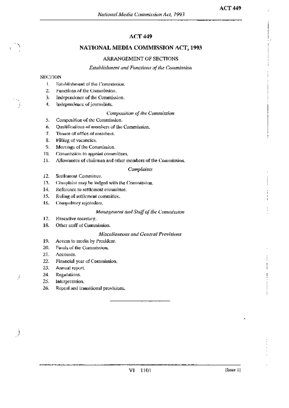 National Media Commission Act, 1993 - Establishment of the Commission ...