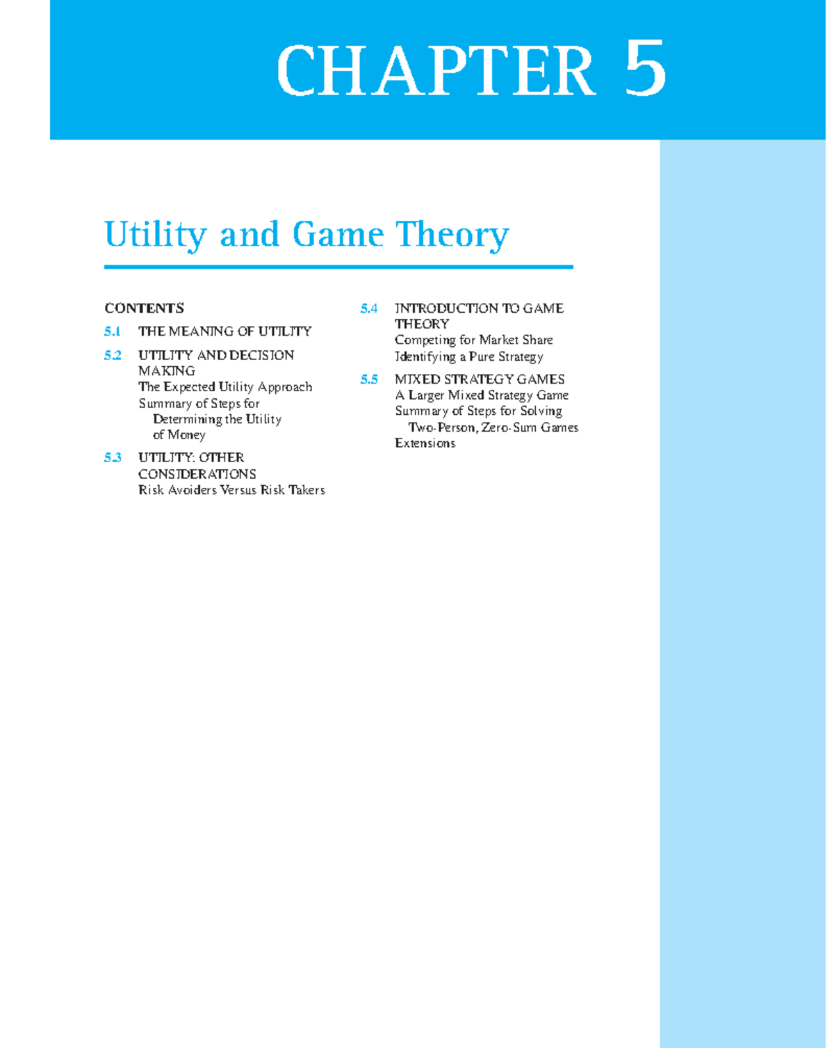 PTDL Chuong 5 English - PTDL - Utility and Game Theory CONTENTS 5 THE ...