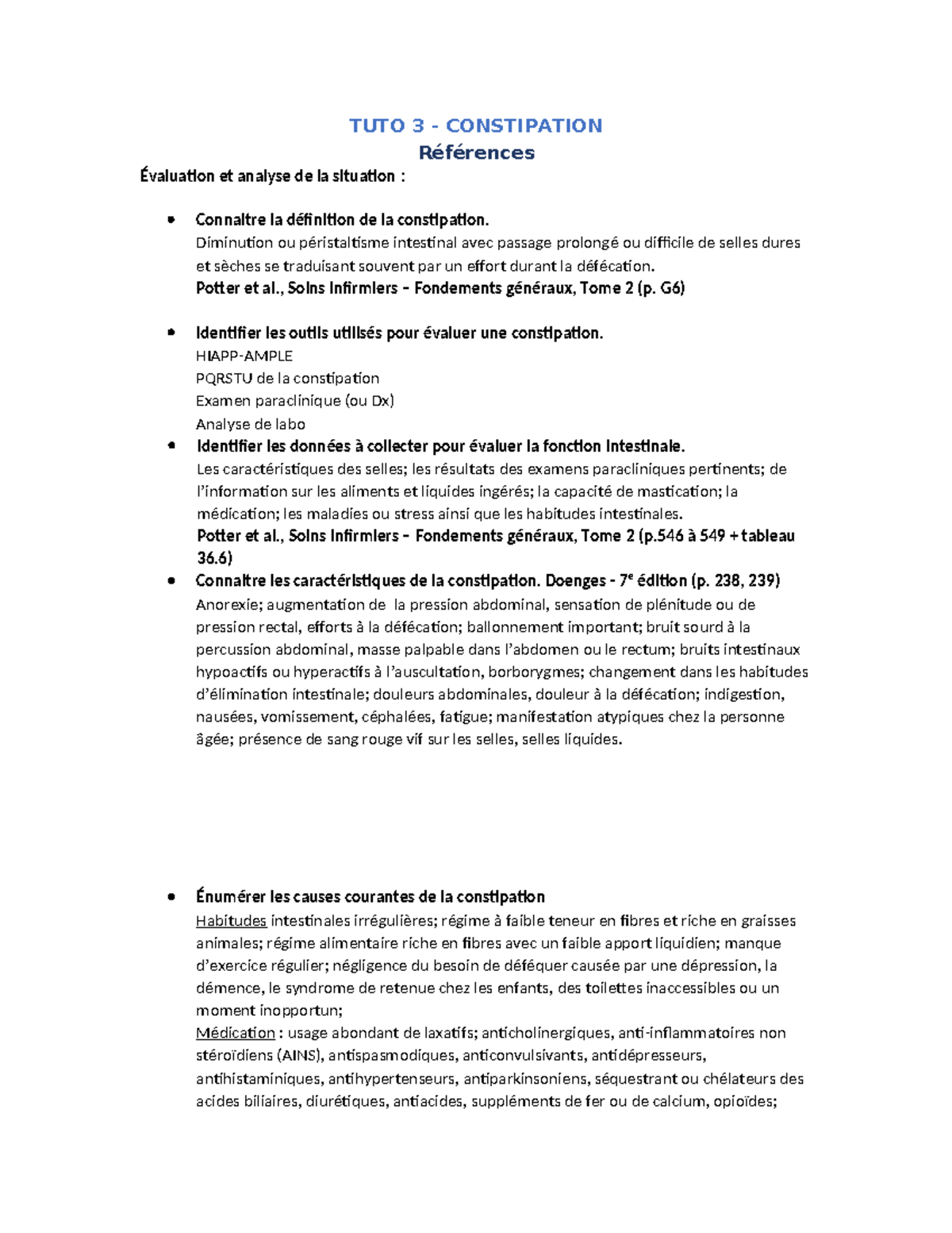TUTO 3 - Canevas pour le r‚sum‚ de lectures - TUTO 3 - CONSTIPATION ...