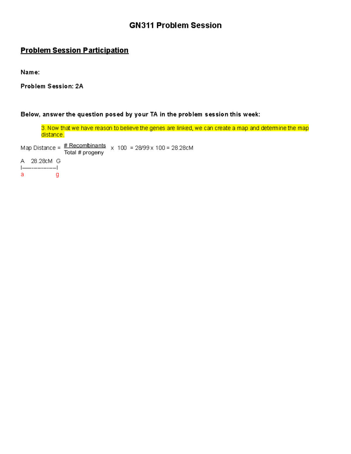 Making A Three Point Map Problem Session Worksheet Problem Session