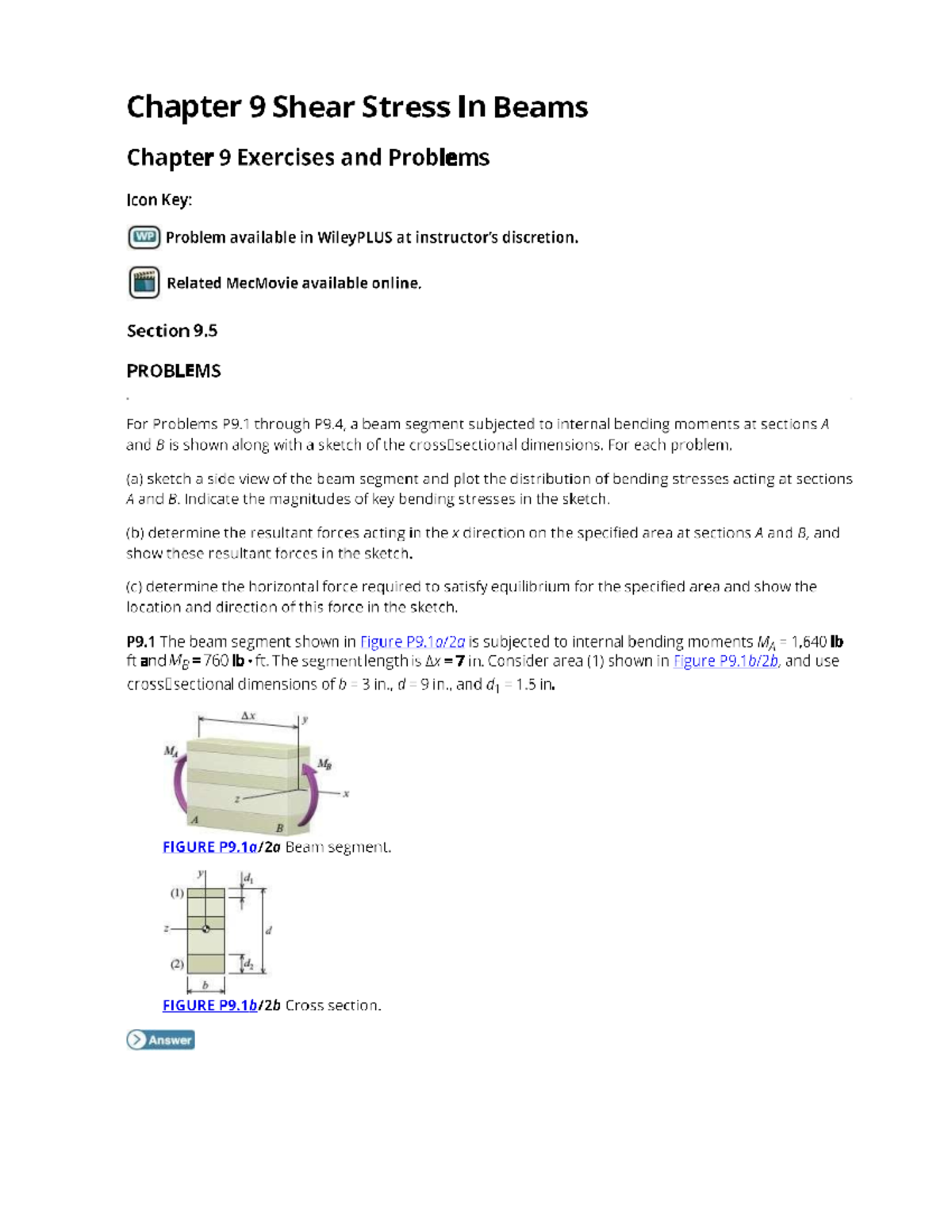 ME101-1P Shear Stress In Beams Problems - Material Science and ...