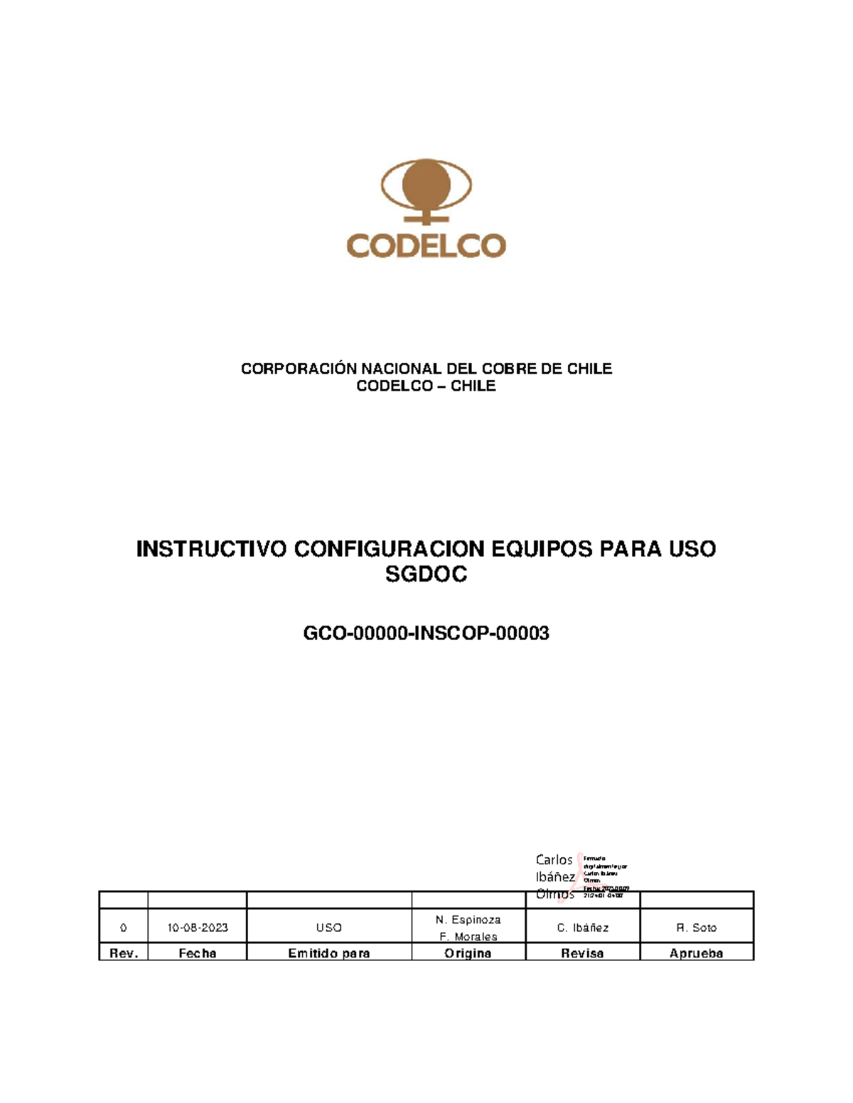 SGDOC INSTRUCTIVO - CORPORACIÓN NACIONAL DEL COBRE DE CHILE CODELCO ...