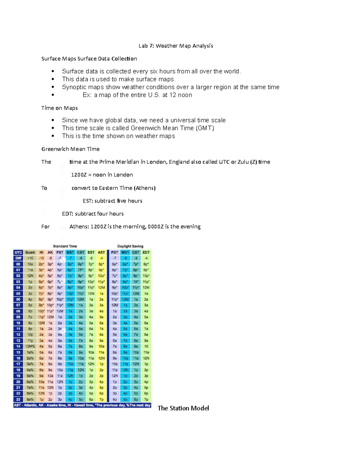 Lab 7 - Lecture notes lecture 7 - Lab 7: Weather Map Analysis Surface ...
