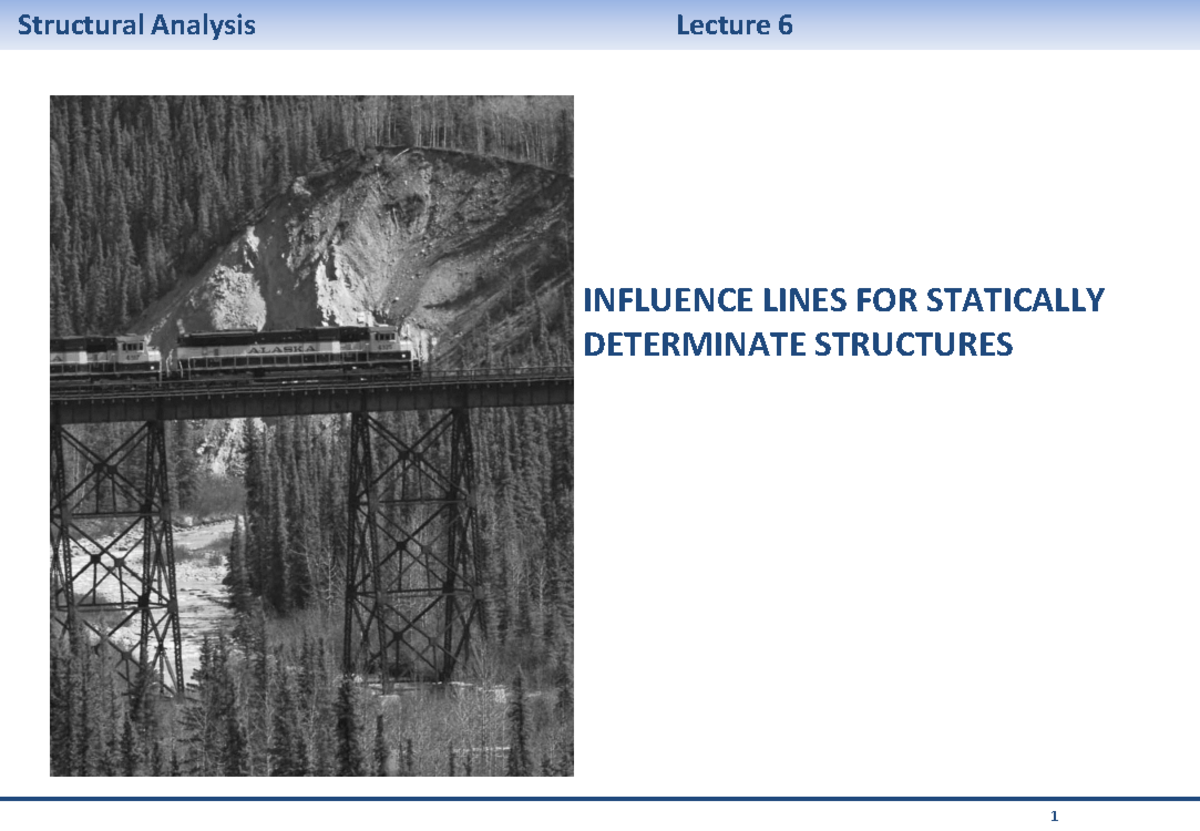 Structural Analysis-influence line(1) L6 - Structural Analysis Lecture ...