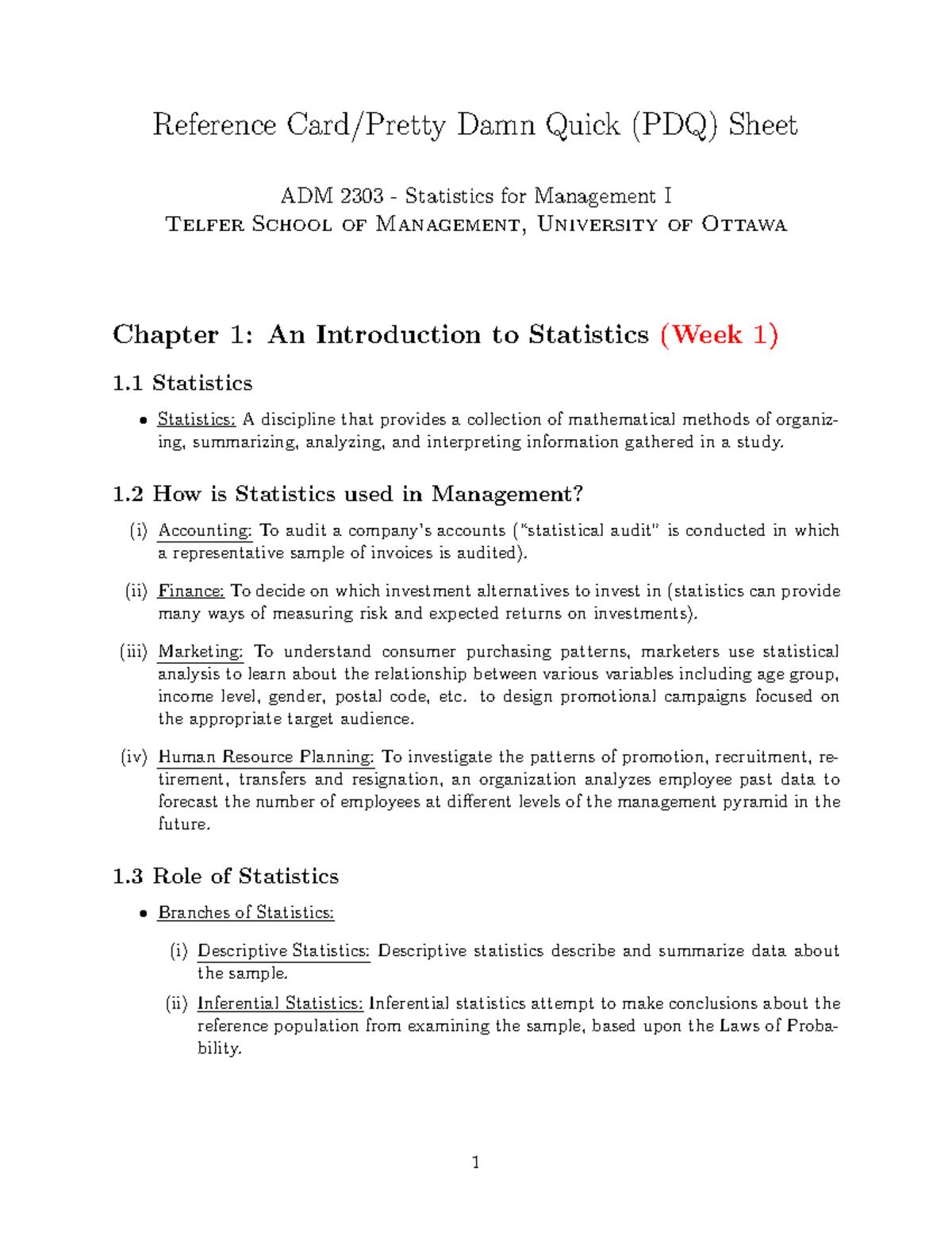 ADM2303 PDQ Sheet F21 - Reference Card/Pretty Damn Quick (PDQ) Sheet ...