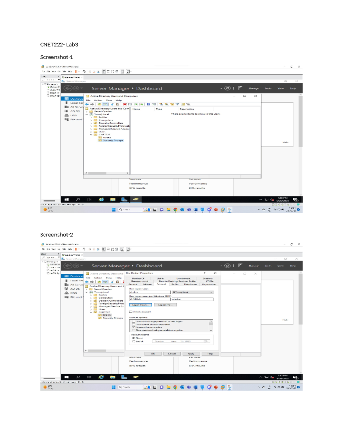 CNET222Lab3 - CNET 222 LAb 3 - CNET 222 - Screenshot- CNET222- Lab ...