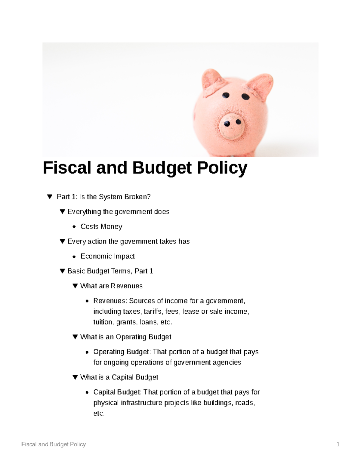 Fiscal and Budget Policy - What is an Operating Budget Operating Budget ...