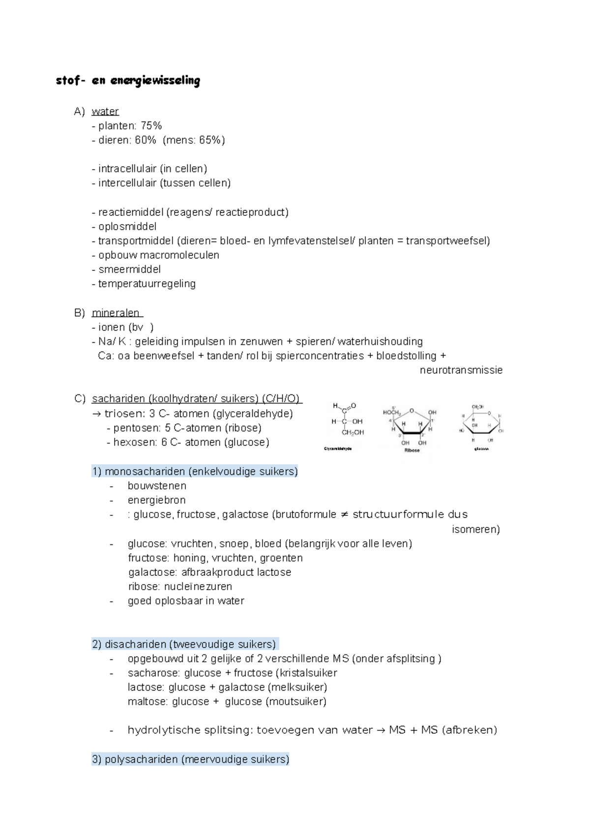 Remediering stof- en energiewisseling - stof- en energiewisseling A ...