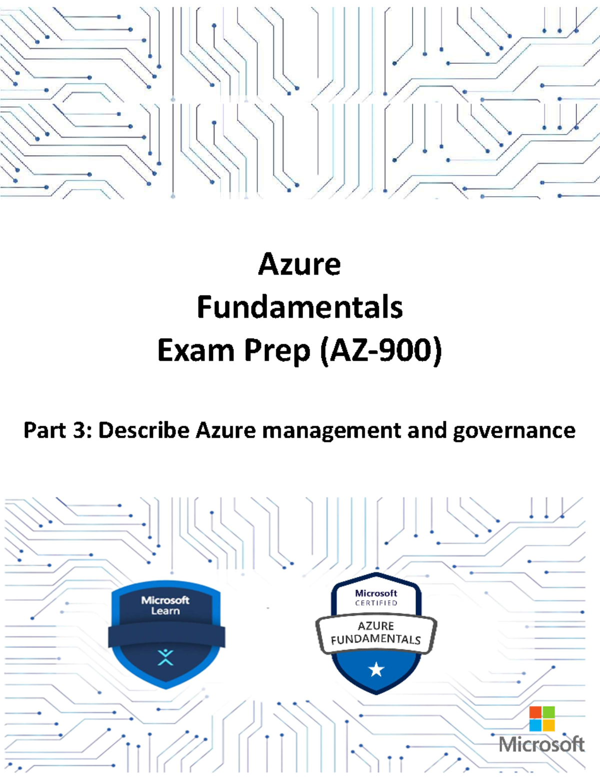 Part-3 Azure Fundamentals Describe Azure management and governance ...