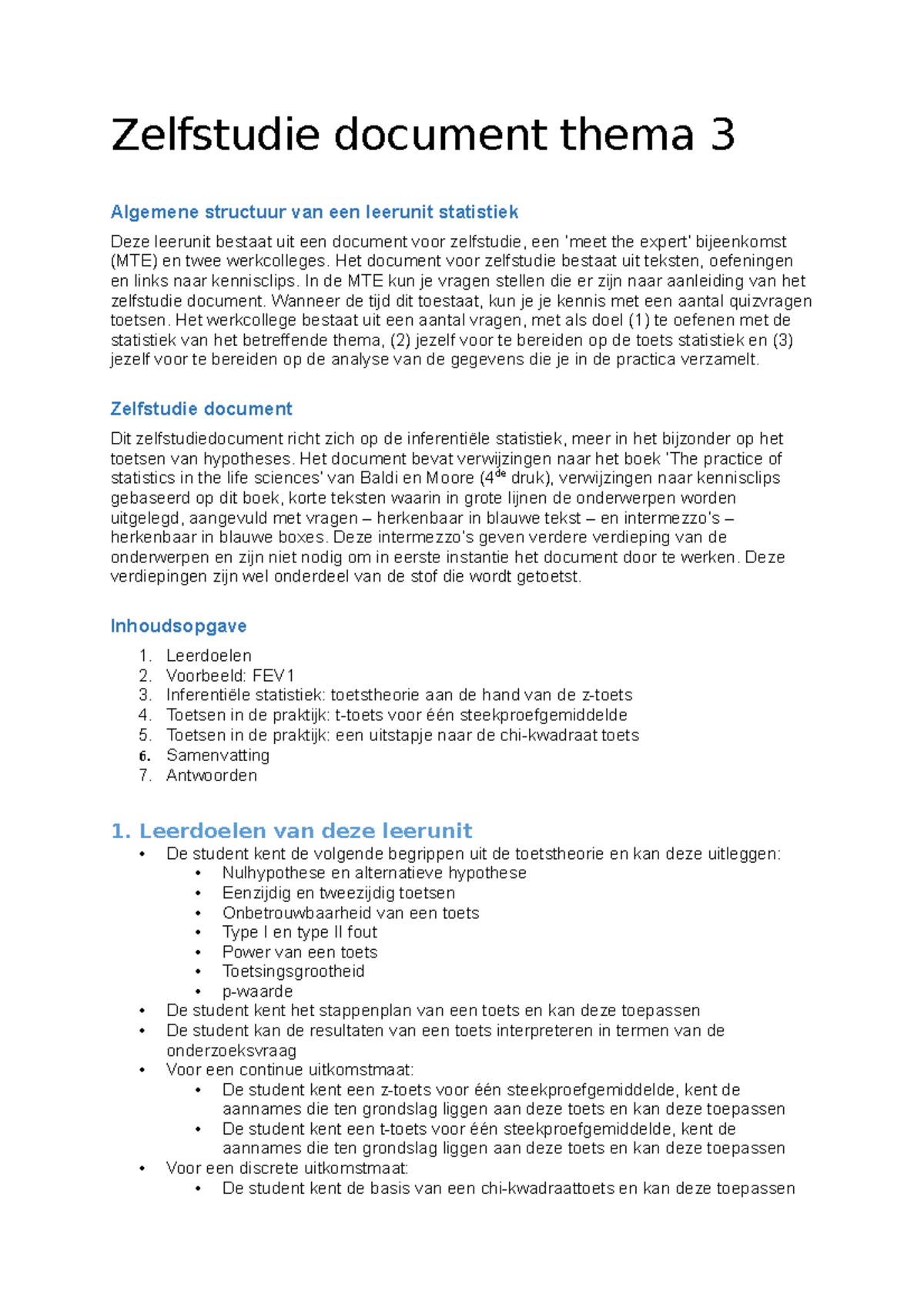 Thema 3 - zelfstudie document(1) - Zelfstudie document thema 3 Algemene ...