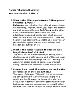Module 7 Assessment TASK - Name: Faharodin K. Amirol Year and Section ...