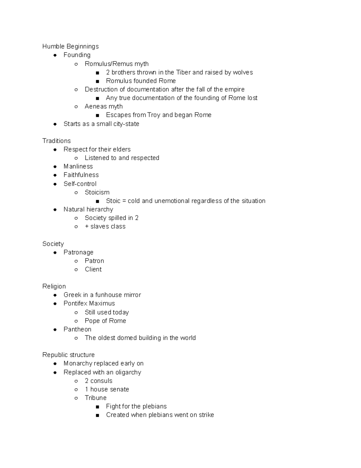 Lecture 7 - Roman Republic - Humble Beginnings Founding Romulus/Remus ...
