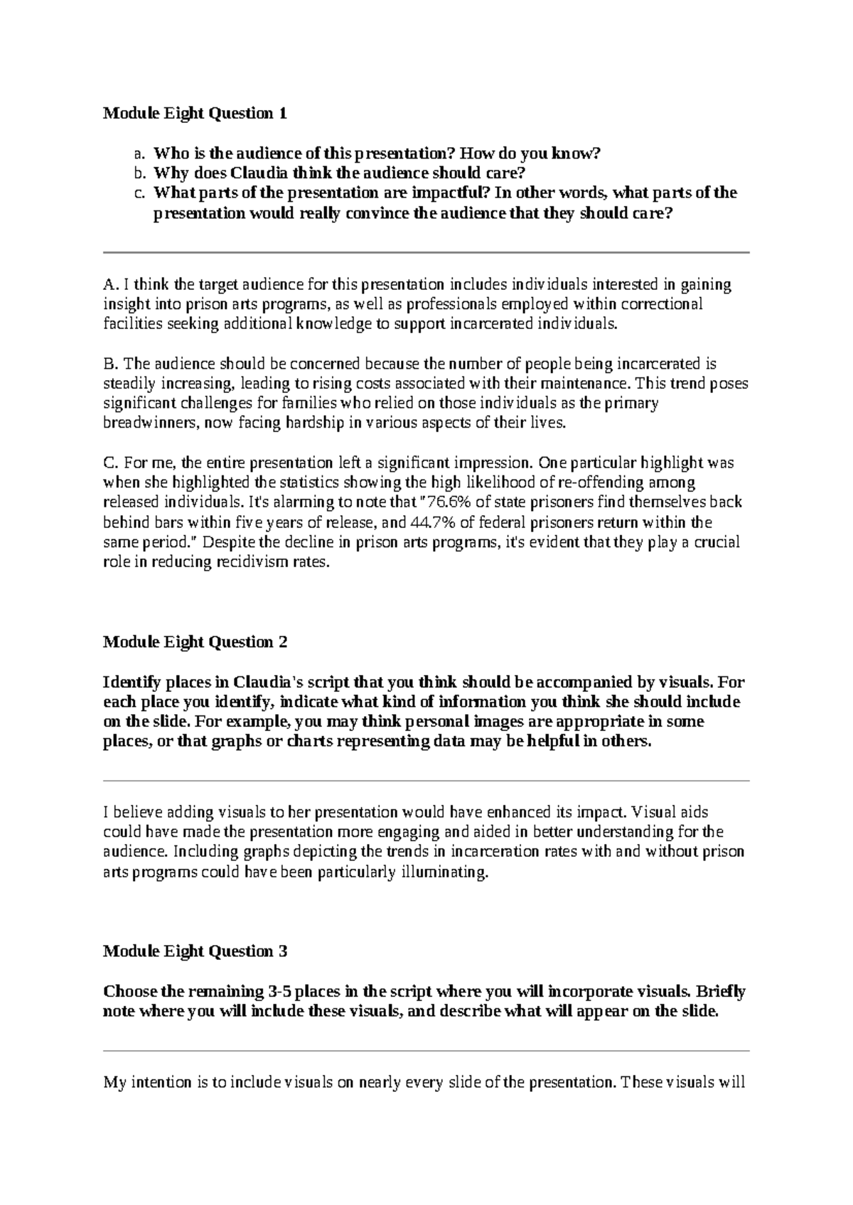 8-2 Module Eight Short Responses - Module Eight Question 1 a. Who is ...