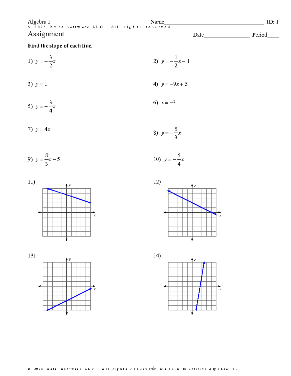 Slope Practice Assignment - ©q U 2 t 0 i 2 y 3 w TKJu[tIaM ...
