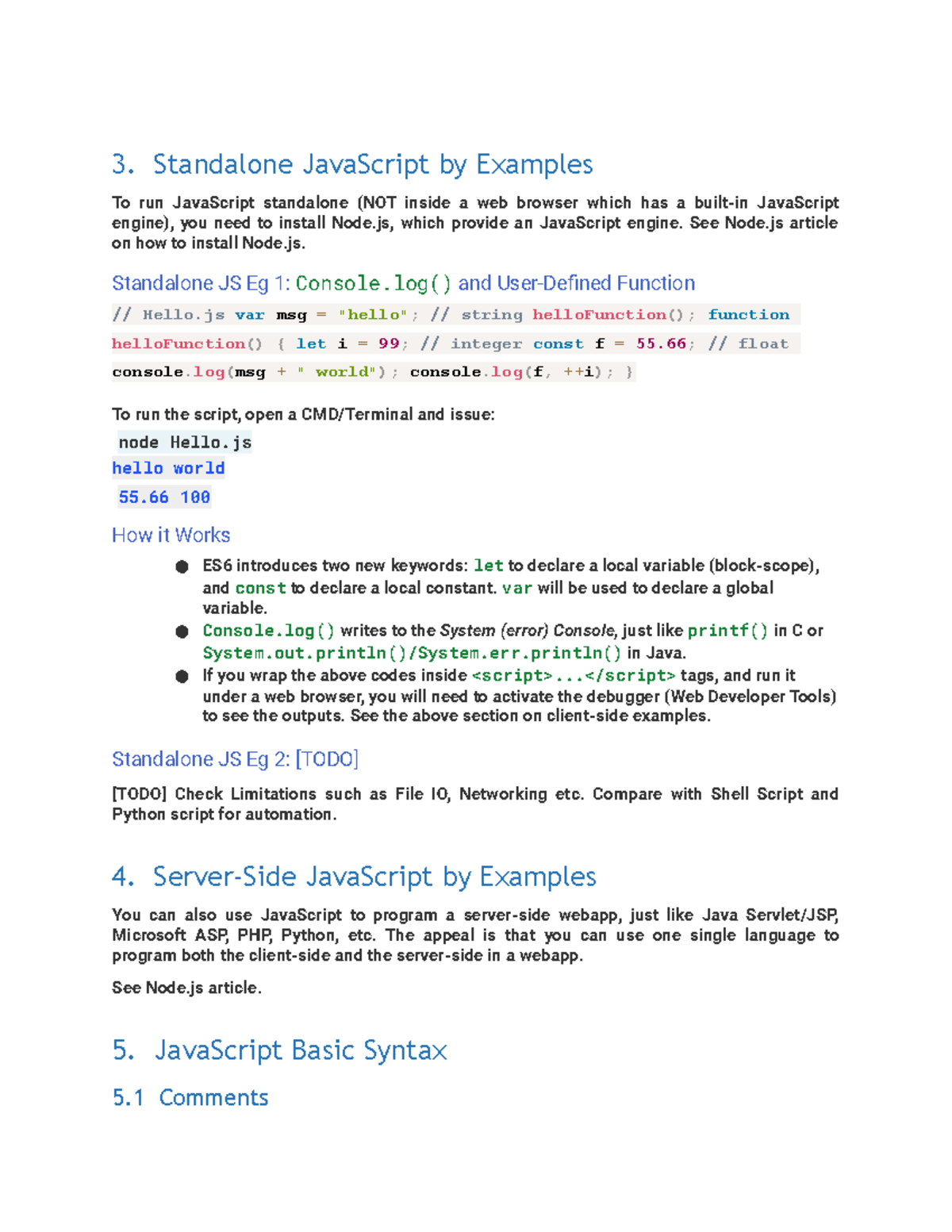 JAVA Basics 4 - 3. Standalone JavaScript by Examples To run JavaScript ...