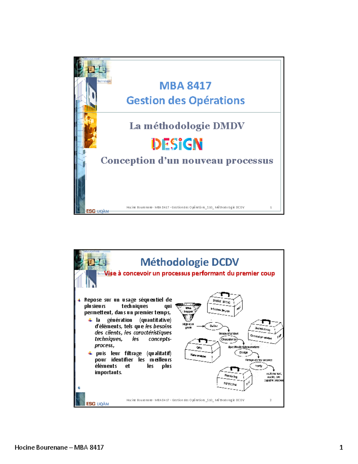 S10-Méthodologie DCDV-2pp - MBA 8417 Gestion des - Studocu