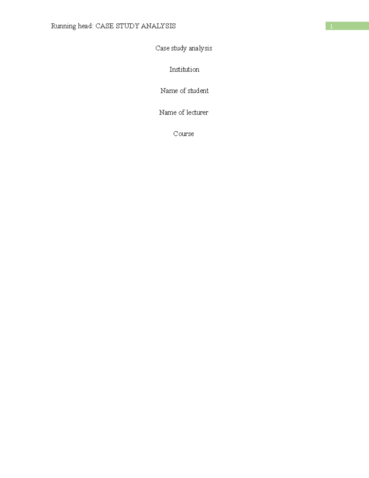 Case study analysis to find out how it relates to the concepts learned ...