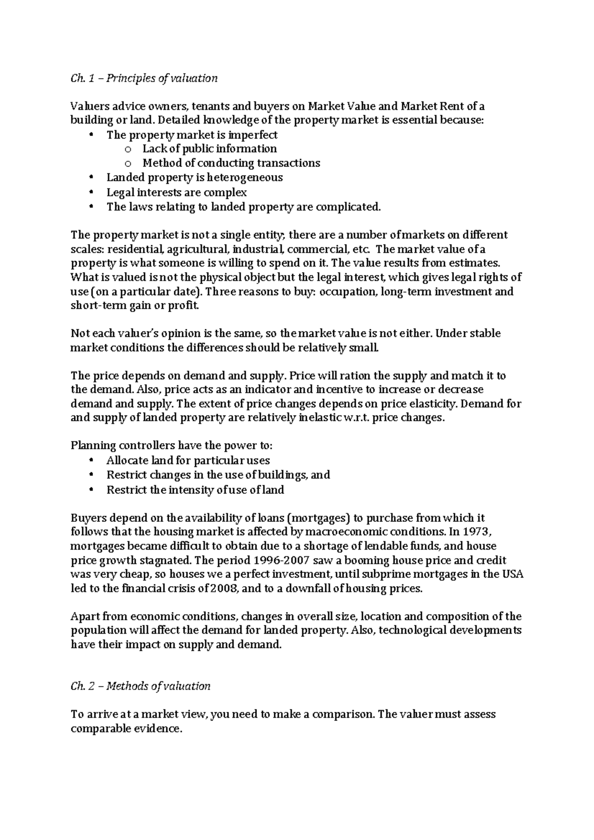 Summary Modern Methods Of Valuation Only The Chapters Discussed In summary-modern-methods-of-valuation-only-the-chapters-discussed-in