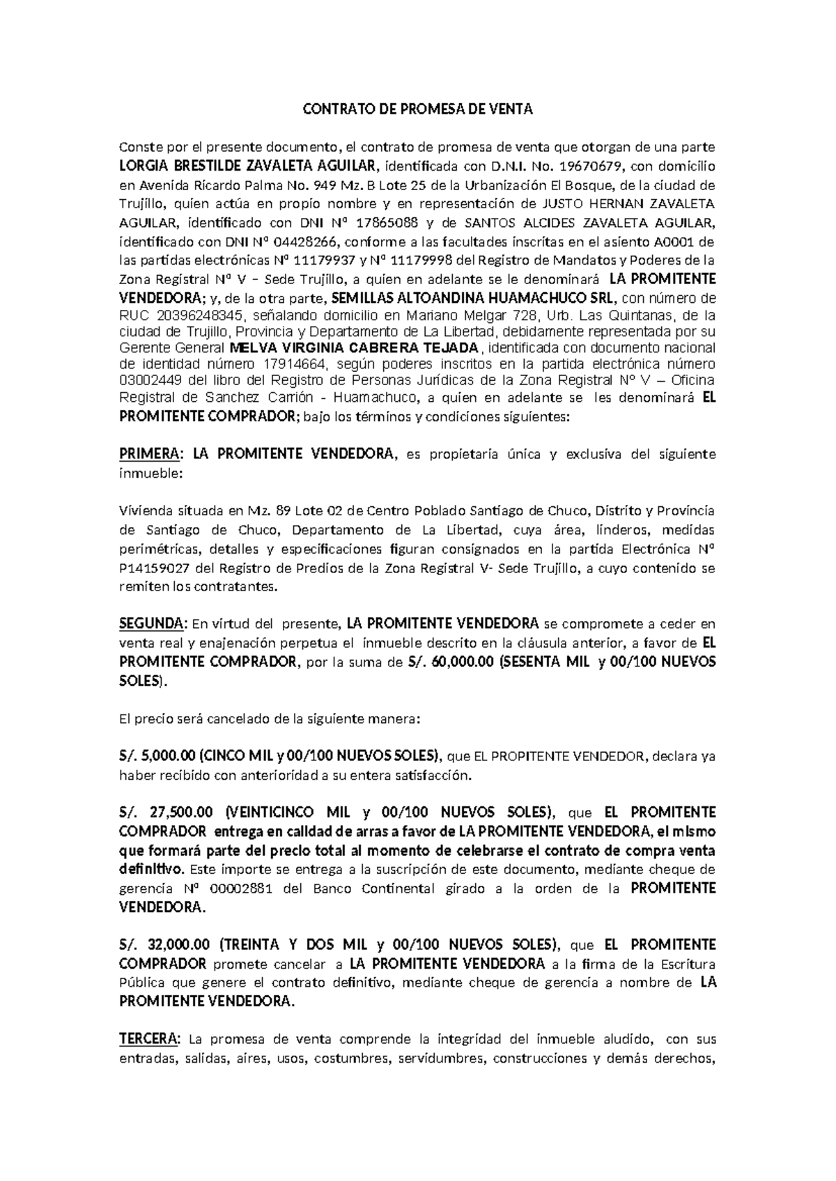 Modelo De Contrato Promesa De Compraventa Una Gu A Esencial Viltis | My ...