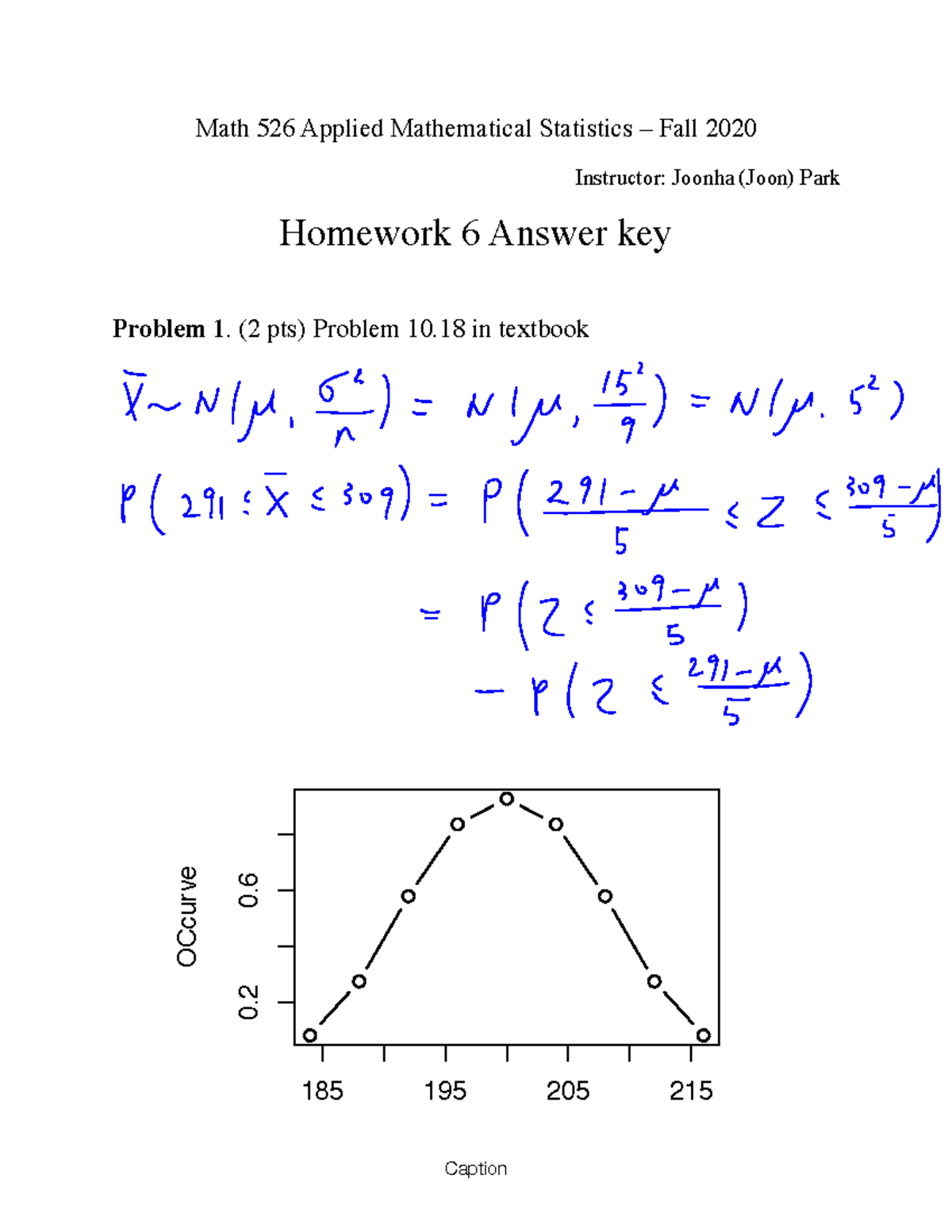 Homework 6 answer - . - MATH 526 - Math 526 Applied Mathematical ...