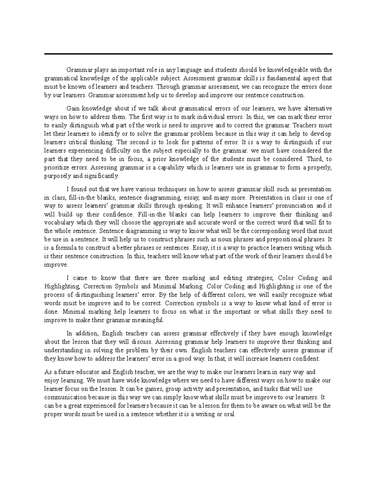 Grammar - Project - Grammar plays an important role in any language and ...