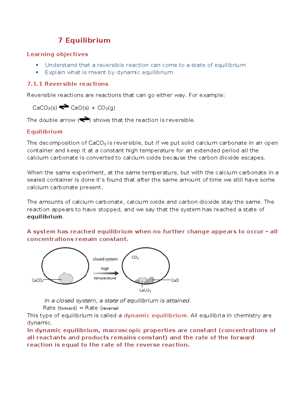 7 Equilibrium revised - 7 Equilibrium Learning objectives Understand ...