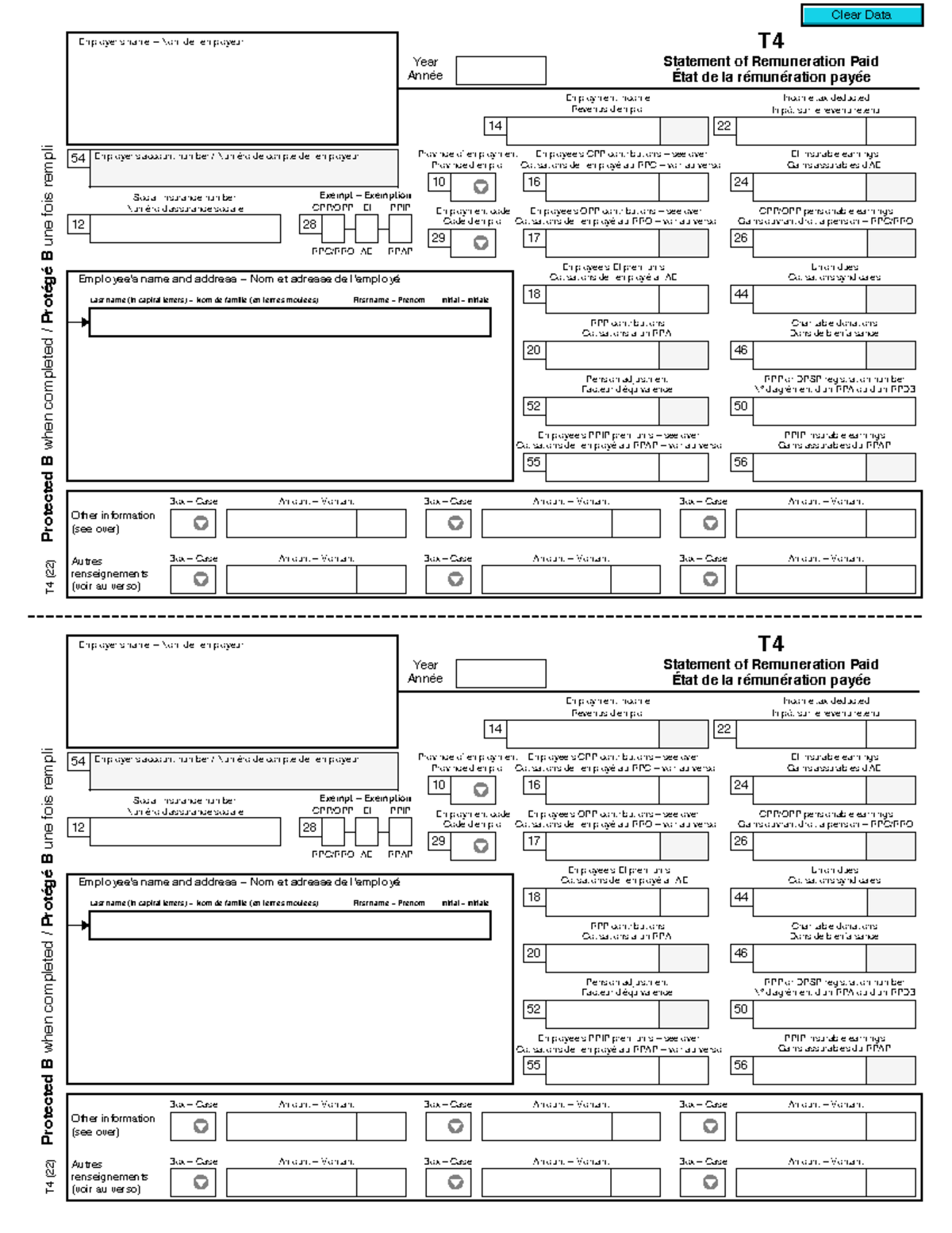 T4-fill-22e - T4 SLIP - T Statement of Remuneration Paid État de la ...