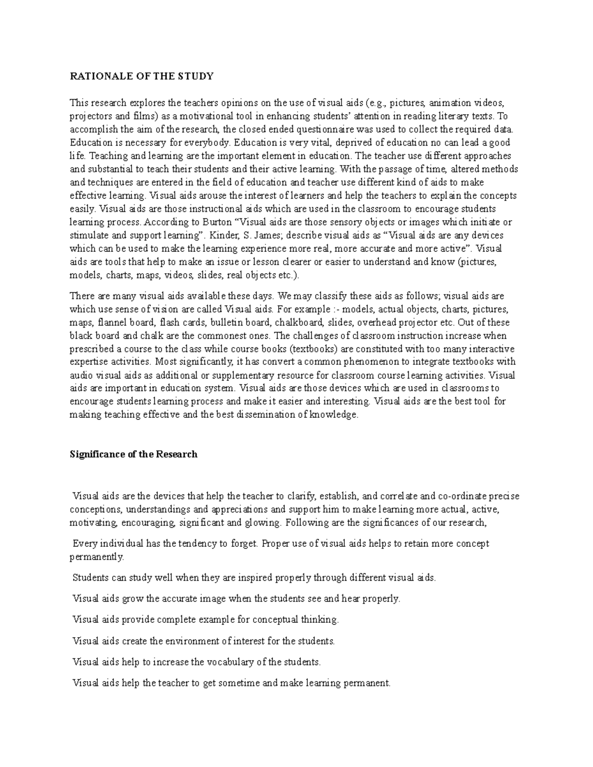 EXPE - GOOD - RATIONALE OF THE STUDY This research explores the ...