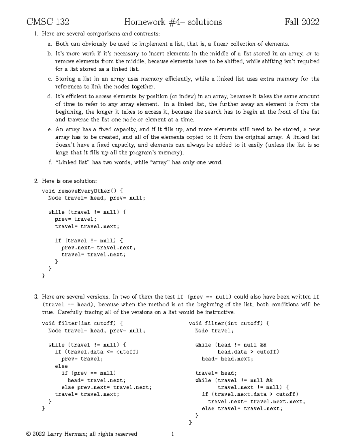 Homework 4 Soln - Practice Worksheet - CMSC 132 Homework #4– solutions ...