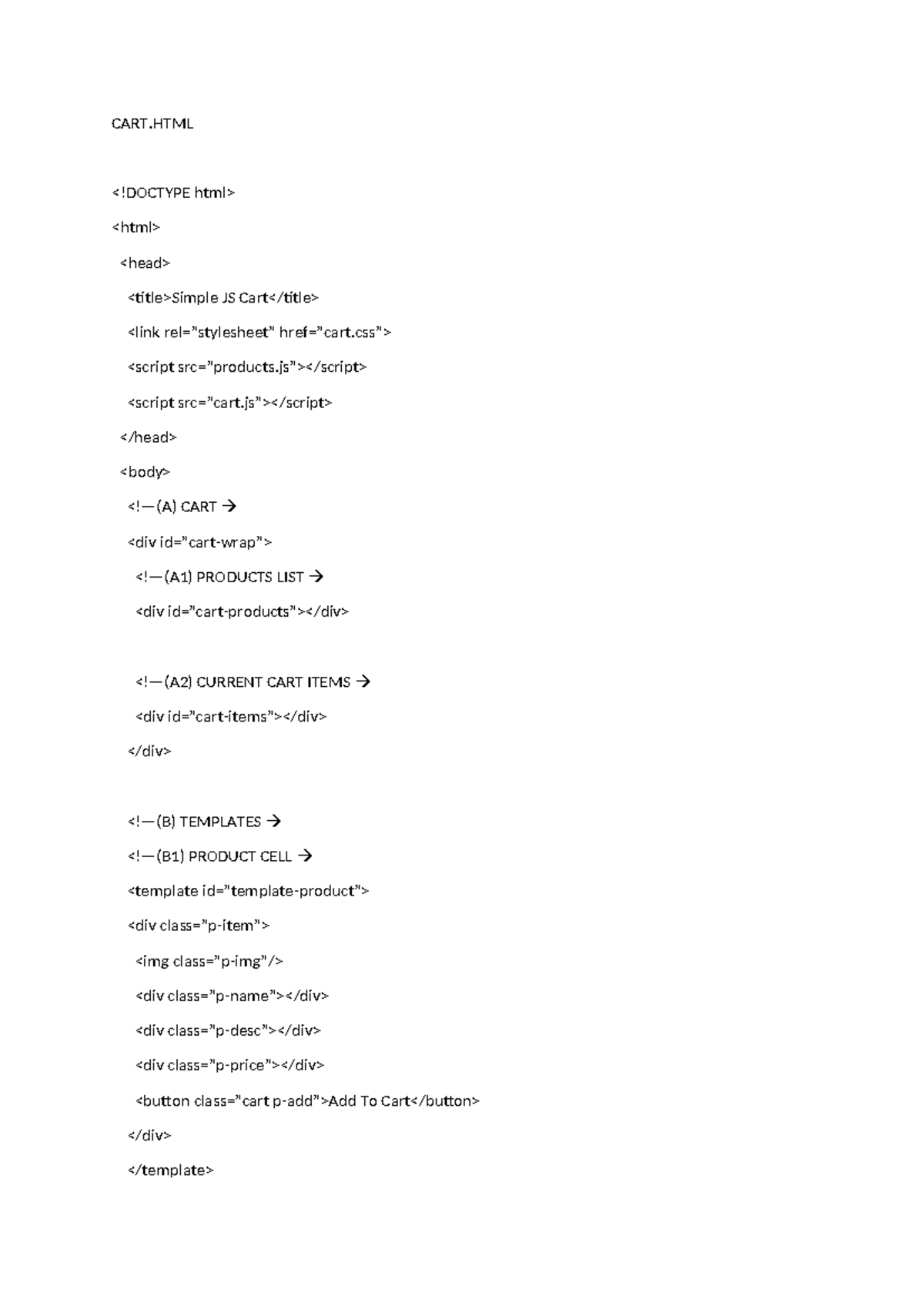 Document - html - CART Simple JS - Studocu