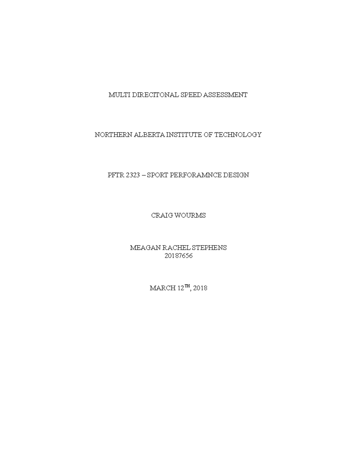 Multi directional - Final courses for exercise science diploma - MULTI ...