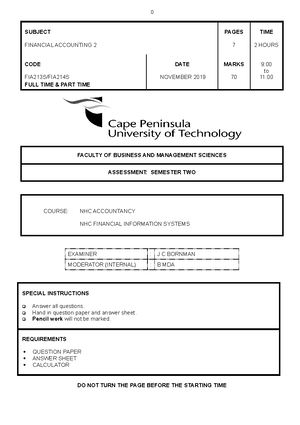 2020 Financial Accounting II. Handout ON SOCI, SOCE, SOFP AND Notes ...