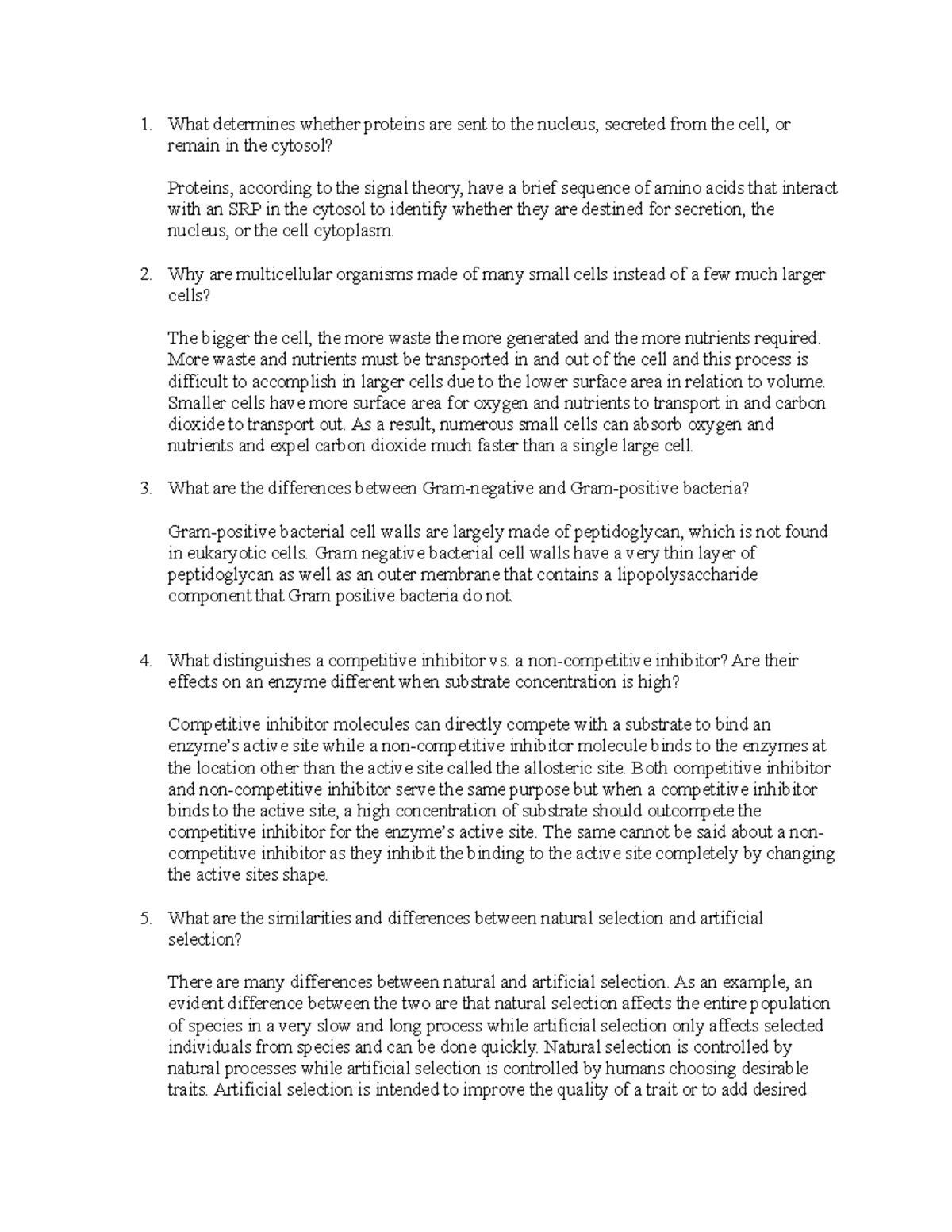 Midterm 1 Practice Questions - BIOL 1000 - Prof. Christopher Jang ...