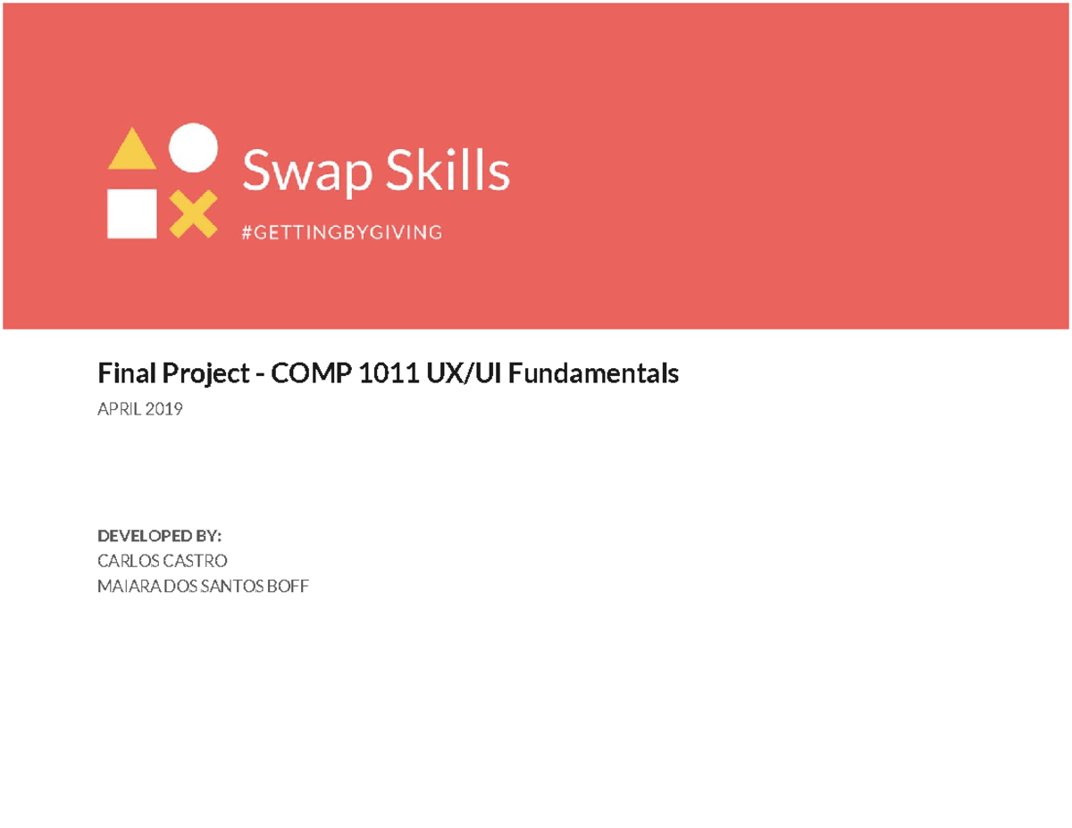 Final Project - Swap Skills - Final Project - COMP 1011 UX/UI ...