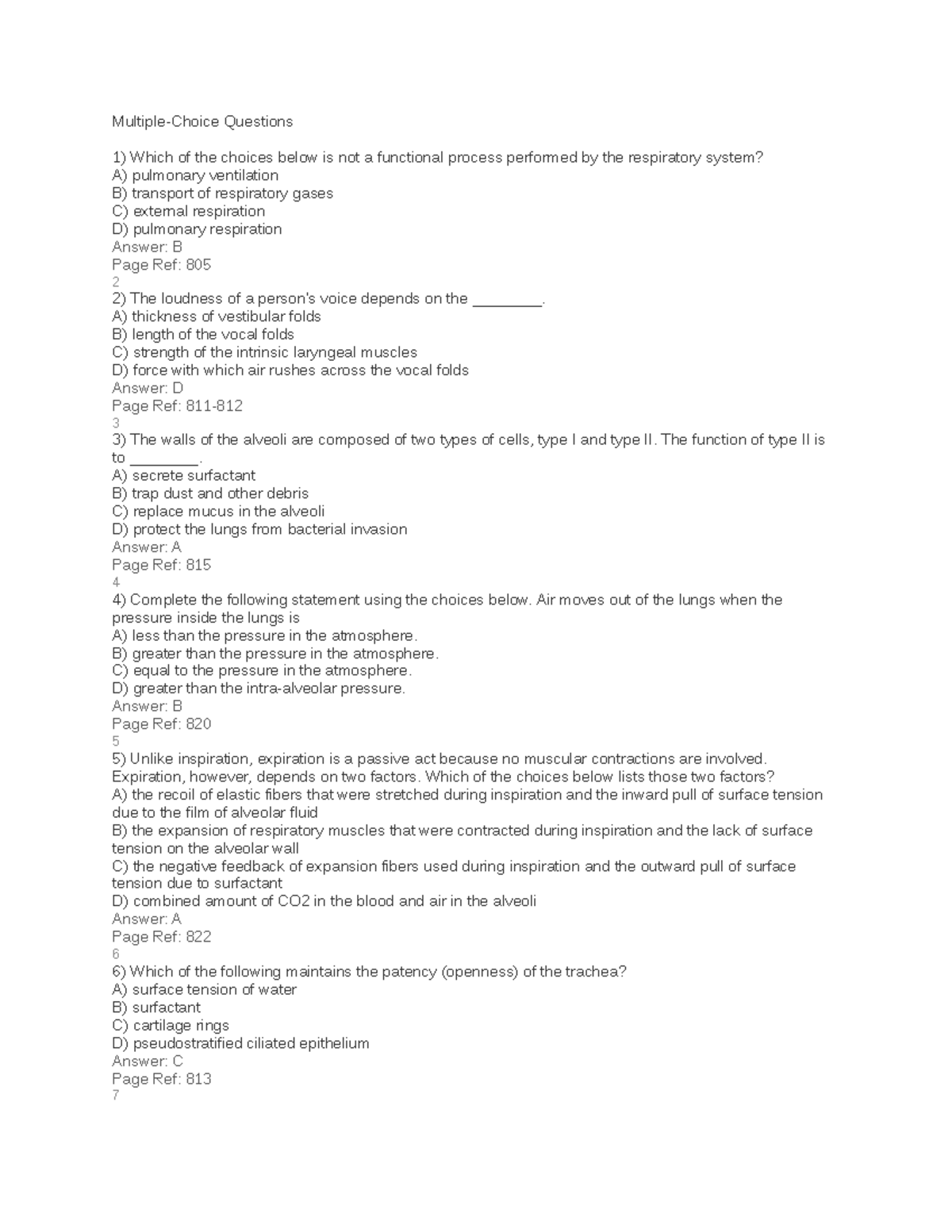 Multiple anatomy qustions.docx - Multiple-Choice Questions Which of the ...