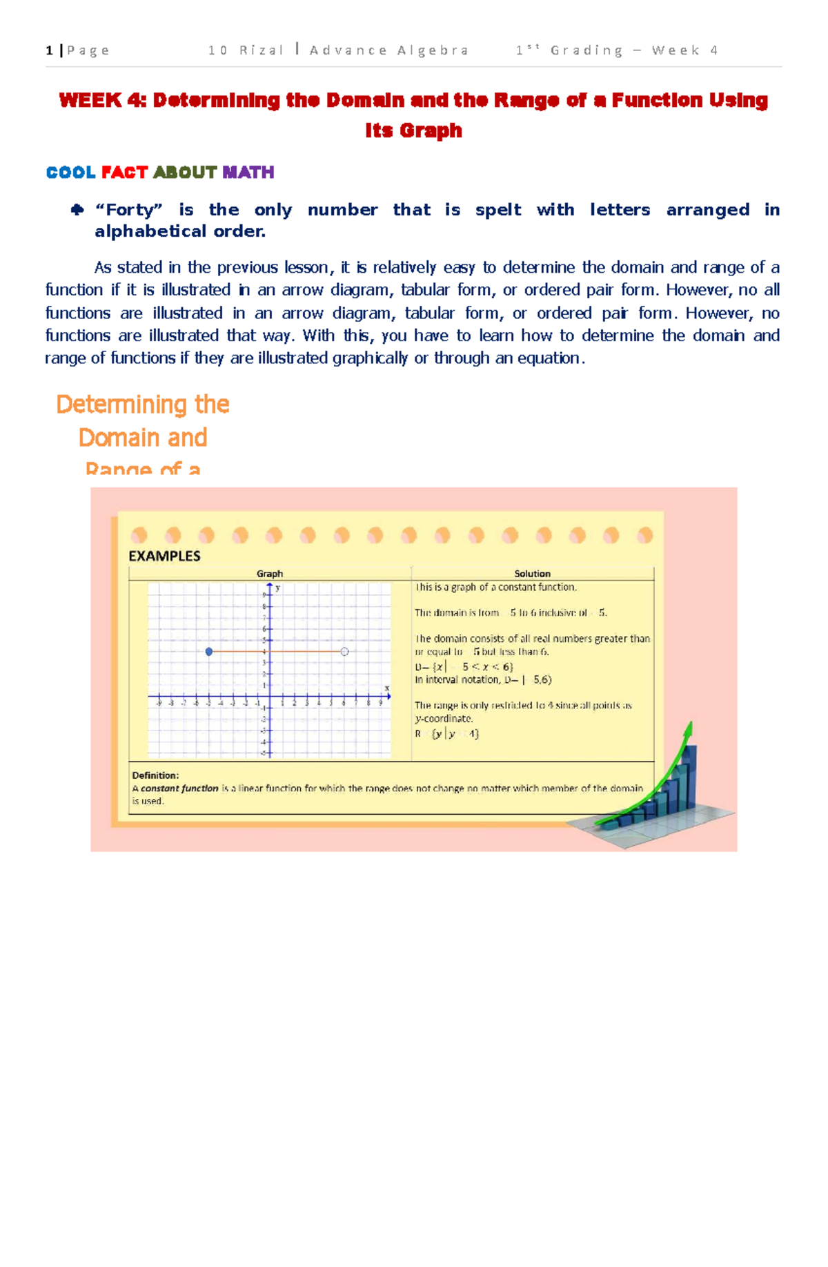 Week 4 - Advance Algebra 1st Grading - WEEK 4 : Determining the Domain ...