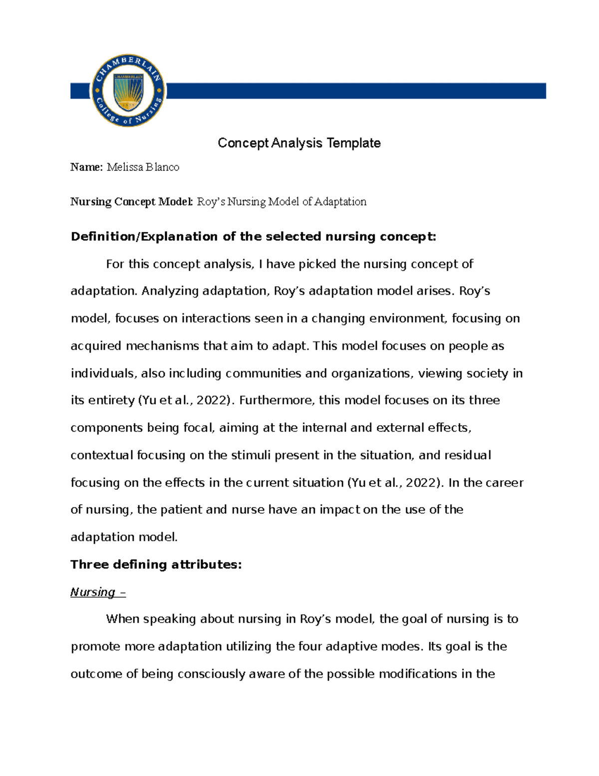 NR501NP Concept Analysis Template V1 - Concept Analysis Template Name ...