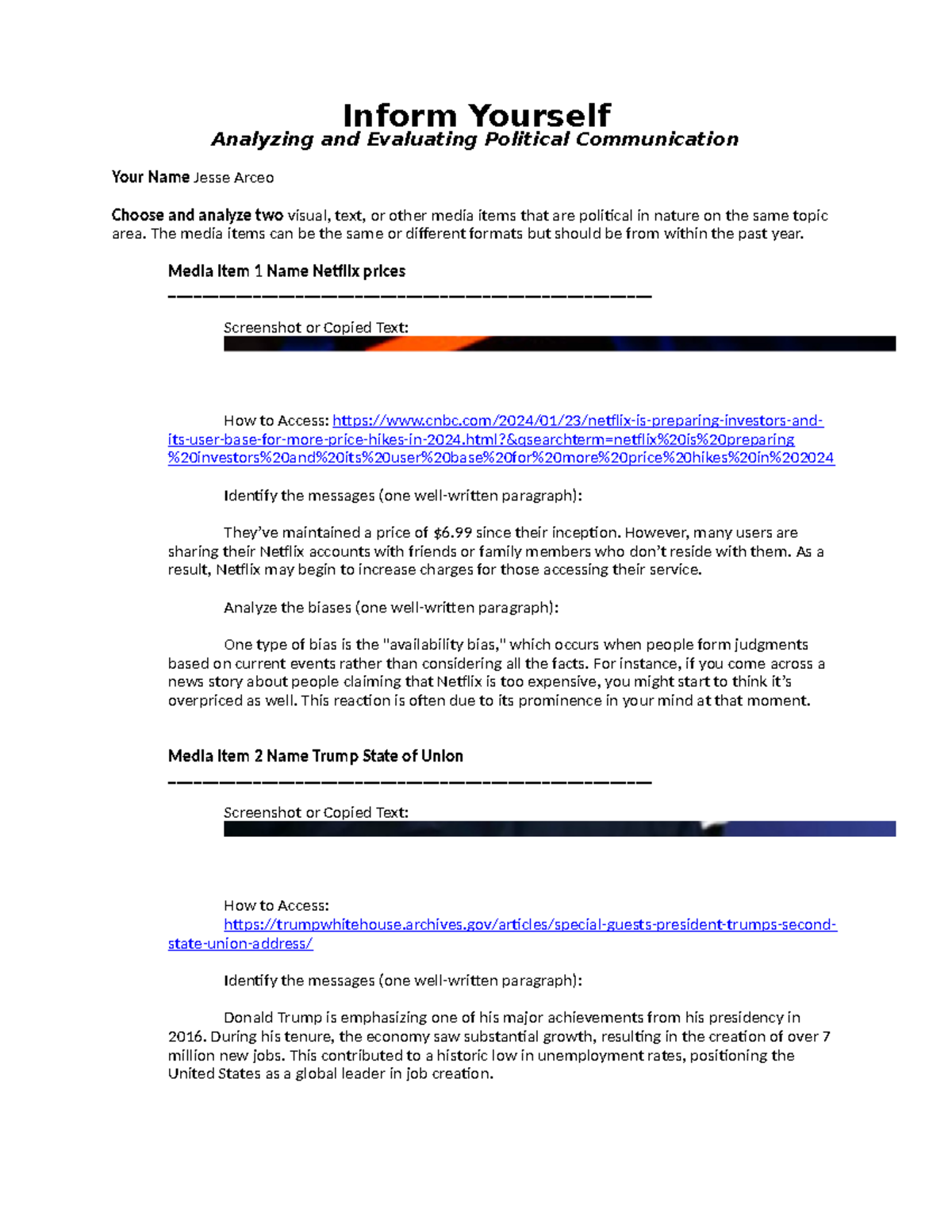 Inform yourself template - Inform Yourself Analyzing and Evaluating ...