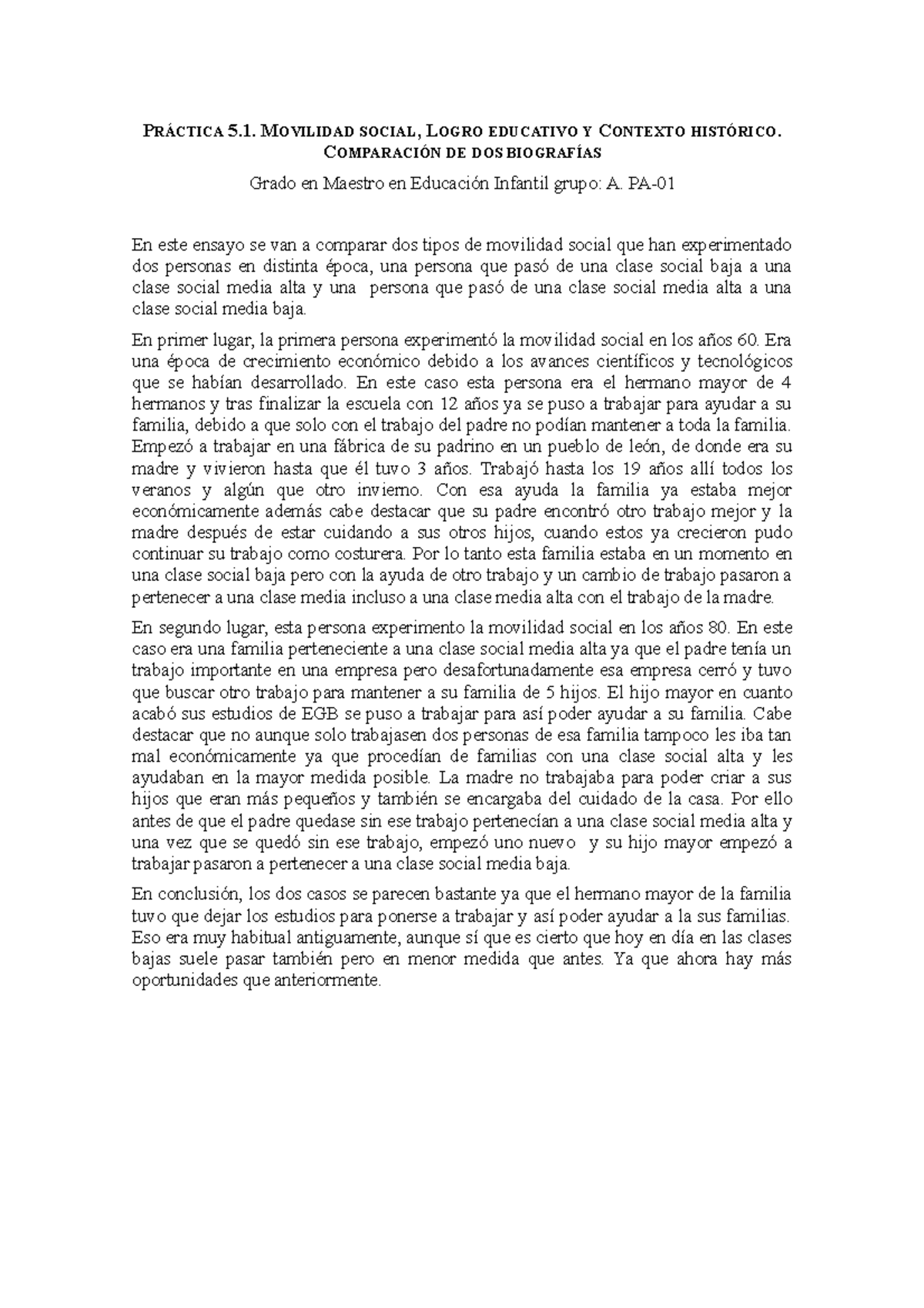 Práctica 5 1 Estructura Social PrÁctica 5 Movilidad Social Logro