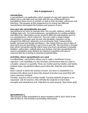 Unit 4 Assignment 1 - Notes - Qualification Pearson BTEC Level 3 ...
