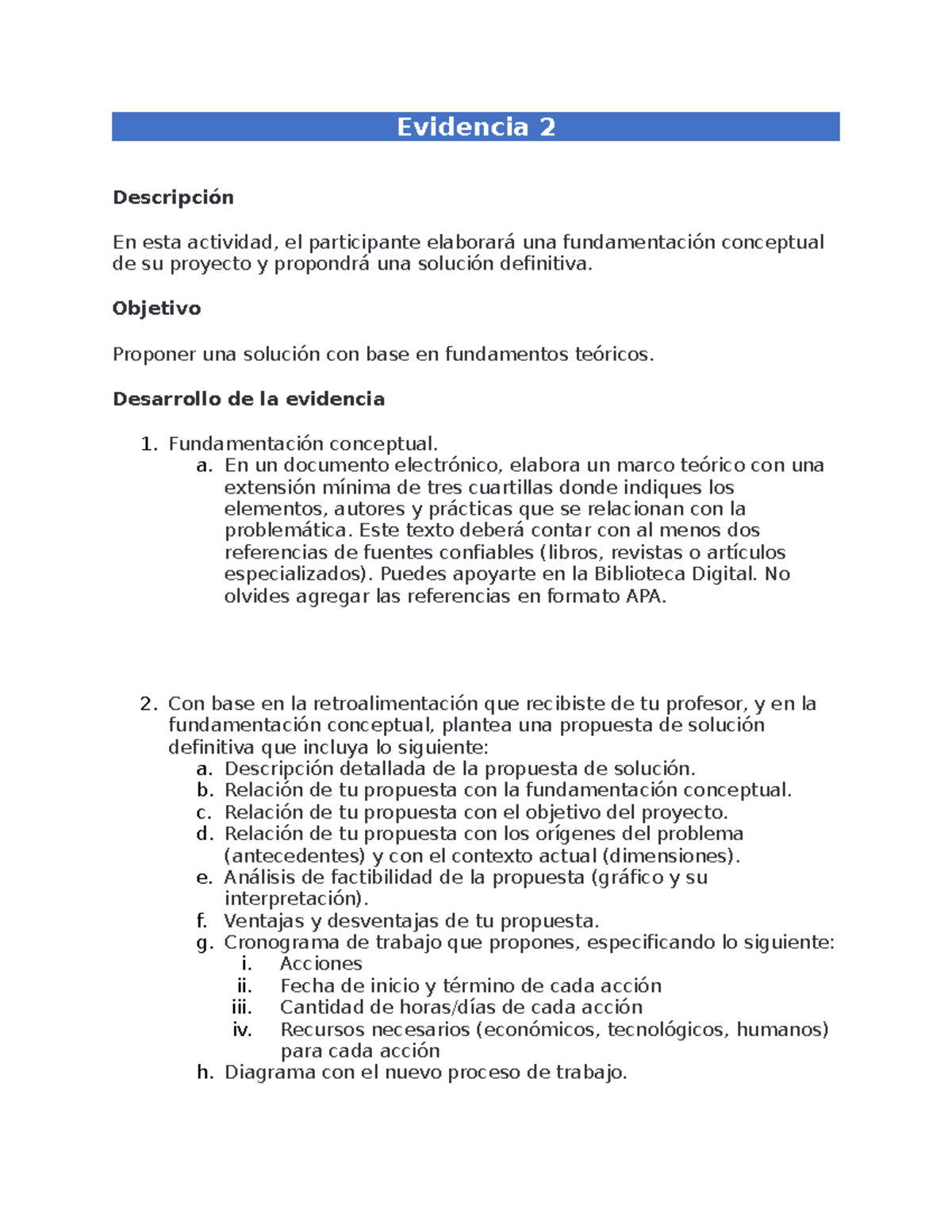 Evidencia 2 guia - Evidencia 2 Descripción En esta actividad, el participante elaborará una ...