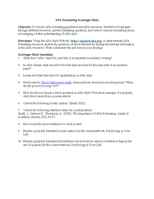 [Solved] apa style quiz 7th edition - University Success (UNV-103 ...