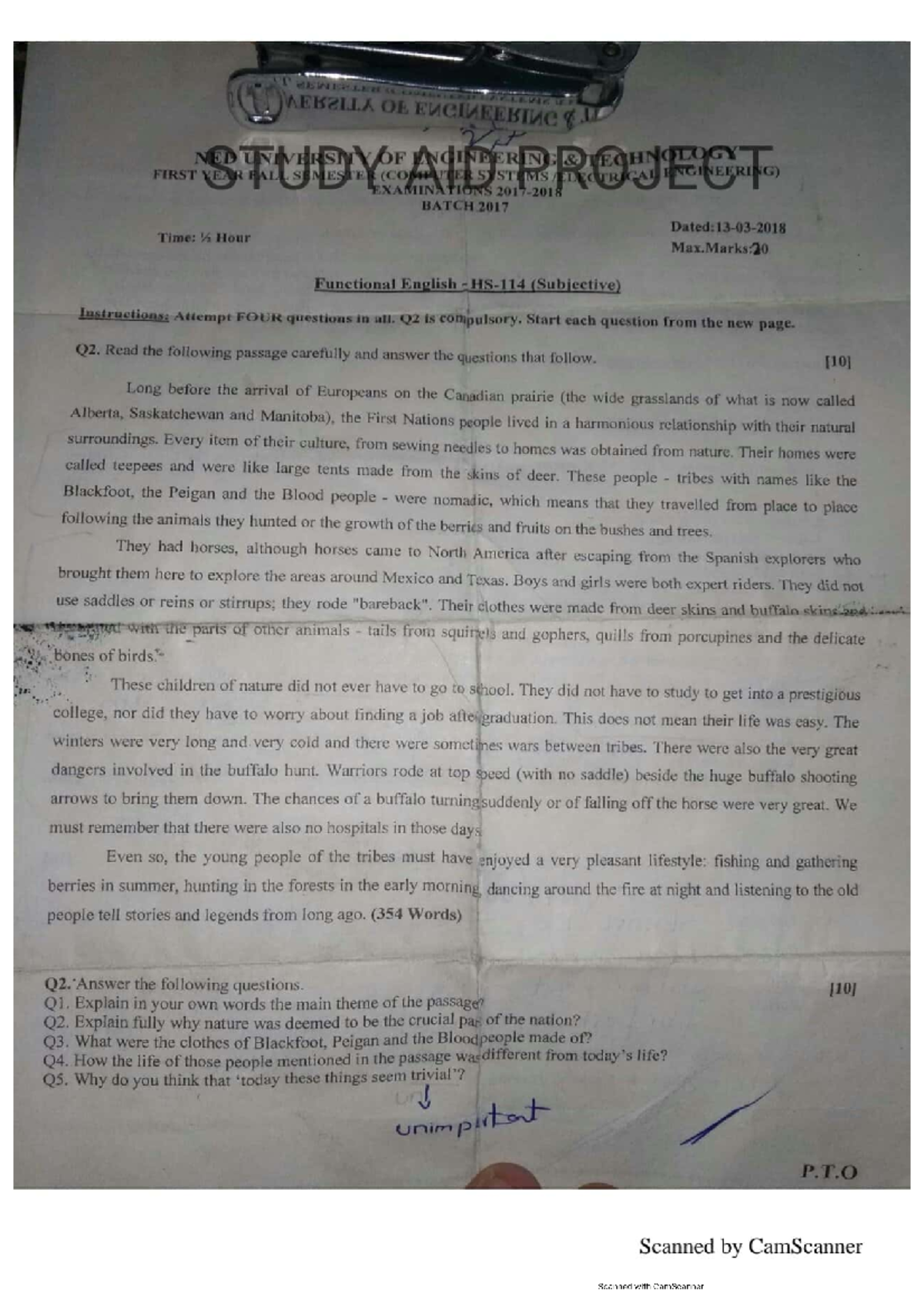 1st year mechanical papers(1)(1) - Phsyics - NED University of ...