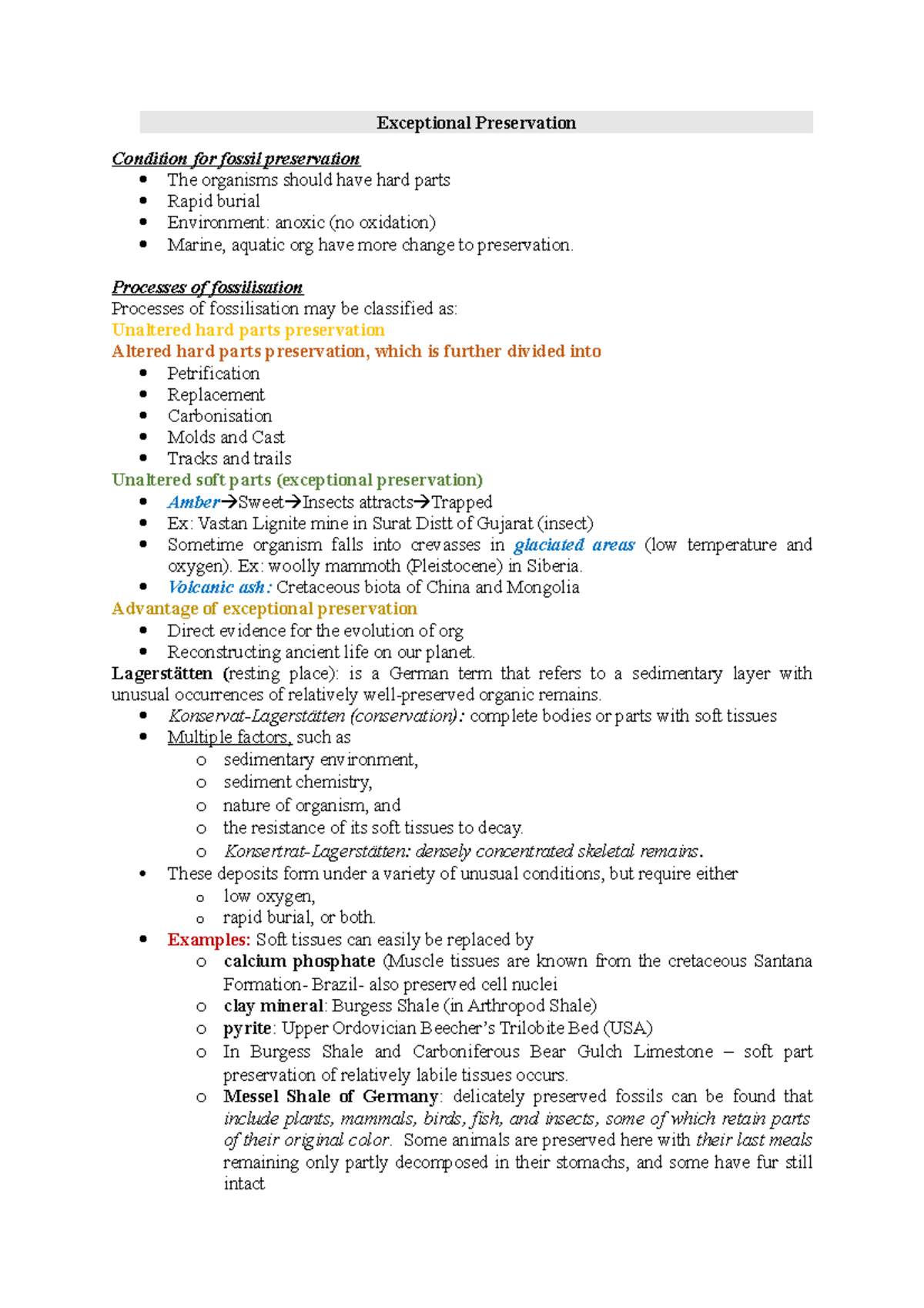 Exceptional Preservation - Exceptional Preservation Condition for ...