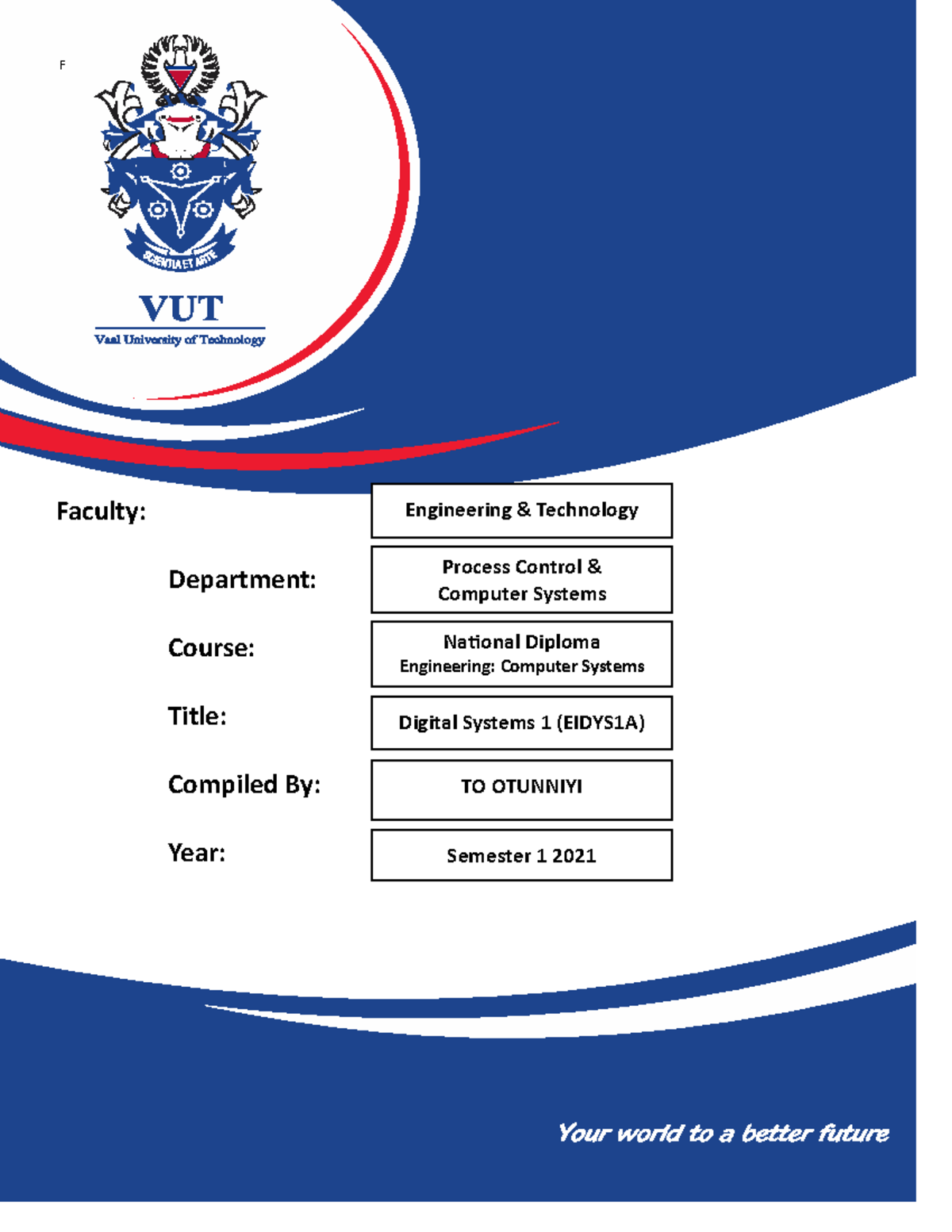 Digital Systems 1 - Study guide 2021 (online Final) - VUT - Studocu